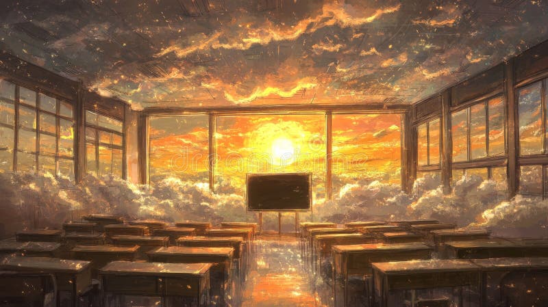 A Surreal Educational Environment is Created in a Classroom Filled with ...