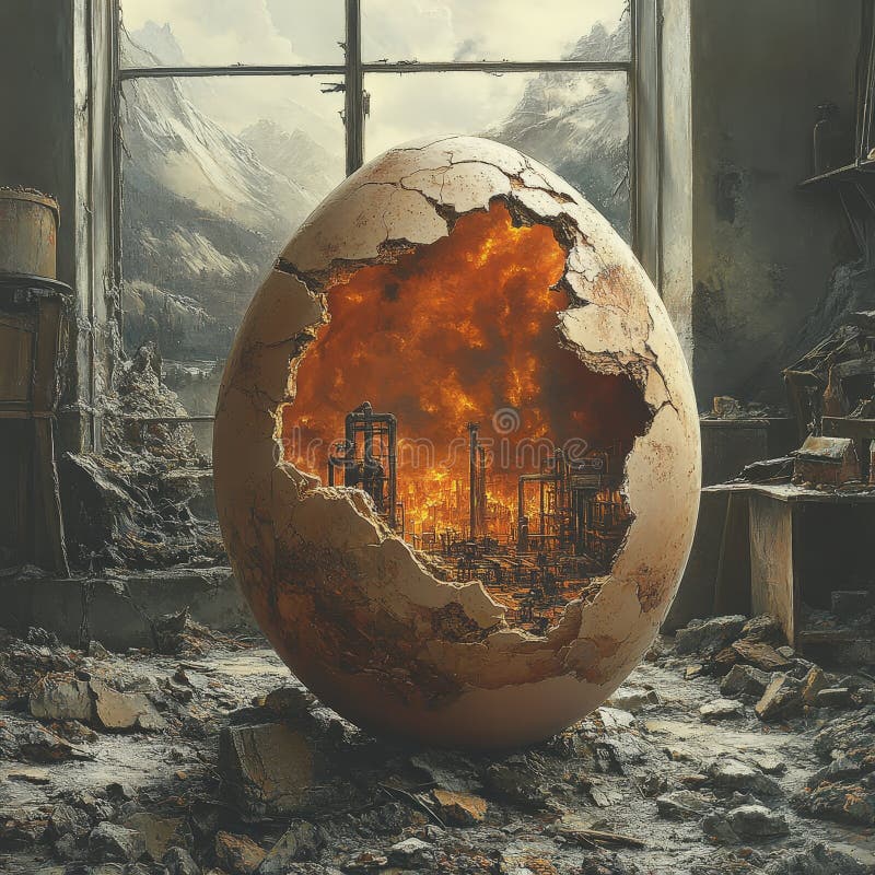 Surreal Egg Shell Industrial Interior Scene Stock Photos - Free ...