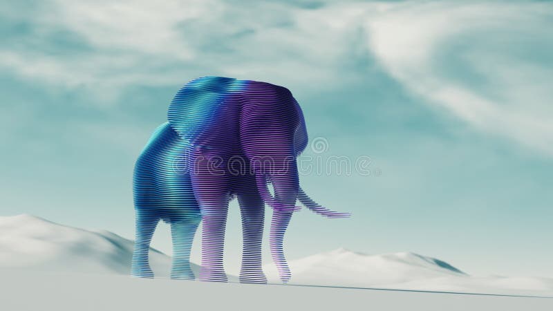 Surreal elephant stock illustration. Illustration of standing - 286285768