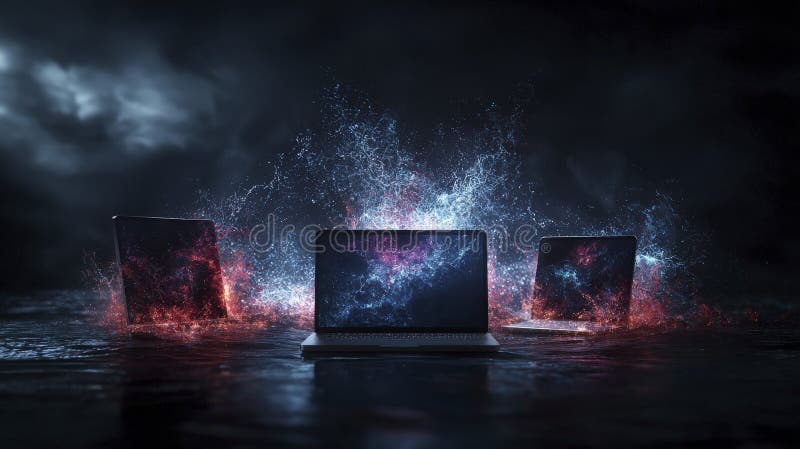 Surreal Emotional Energy Interaction Digital Workspace Art Dark ...