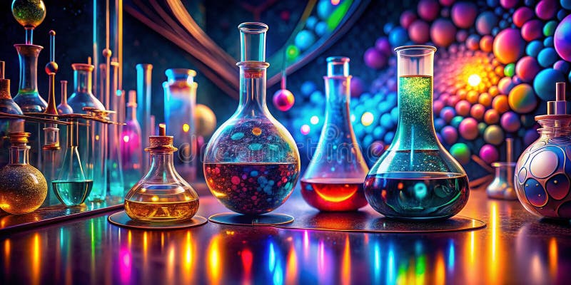 A Surreal Exploration of Abstract Science Geometric Shapes Colorful ...