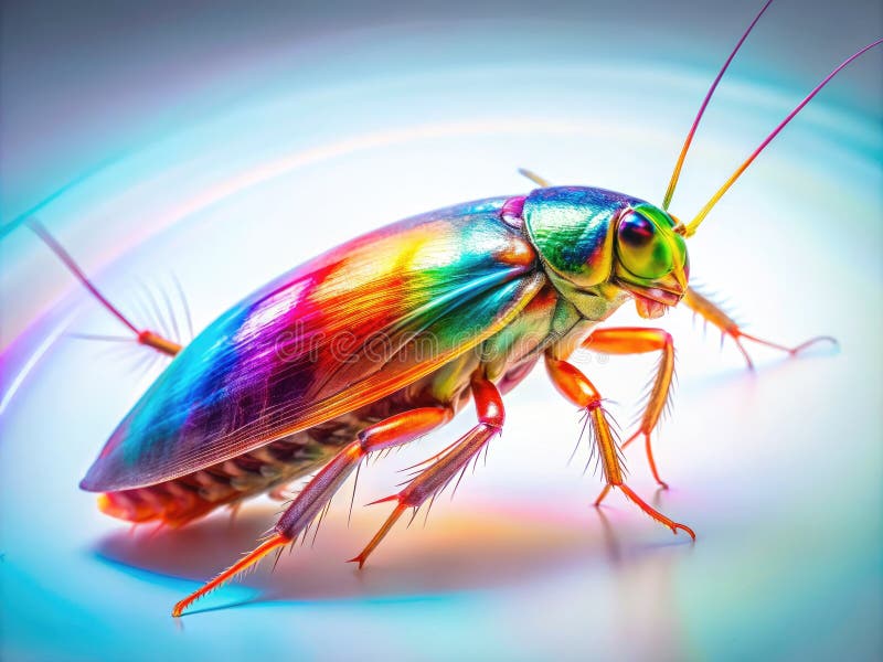 A Surreal Explosion of Color a Vibrant Cockroach Transformed into a ...