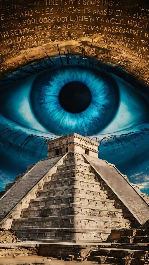 Surreal Eye and Pyramid stock illustration. Illustration of light ...