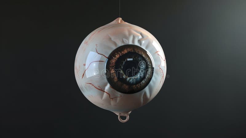Surreal Eye-Shaped Balloon Floating in Dark Space Stock Photo - Image ...