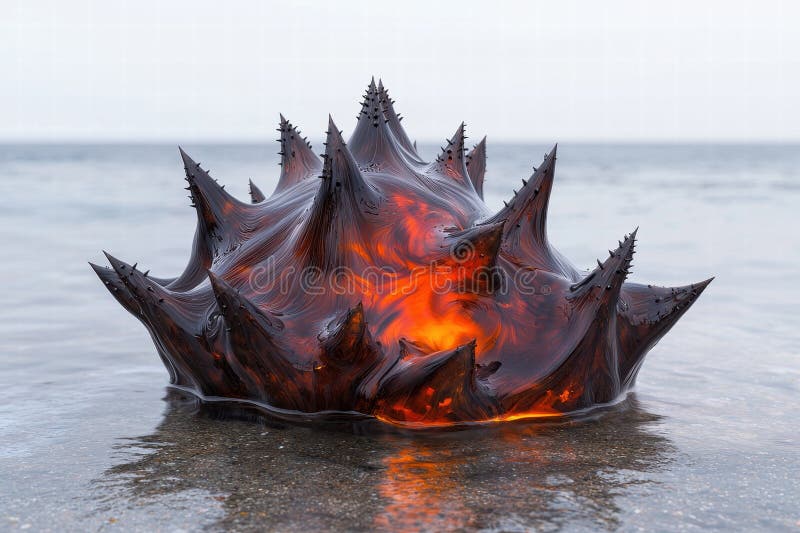 Surreal fiery sea creature stock illustration. Illustration of water ... Surreal fiery sea creature stock illustration. Illustration of water ...