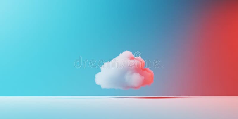 Surreal Floating Cloud in Minimalist Colorful Space Depicting ...