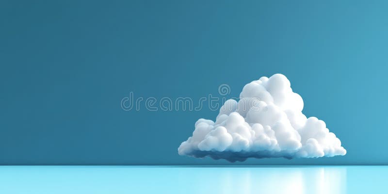 Surreal Floating Cloud Over Blue Horizon in Minimalistic Art Form Stock ...