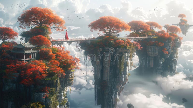 Surreal Floating Island Scape a Unique Realm of Diversity Stock Image ...