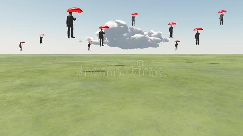 Surreal Floating Men stock illustration. Illustration of float - 32995967