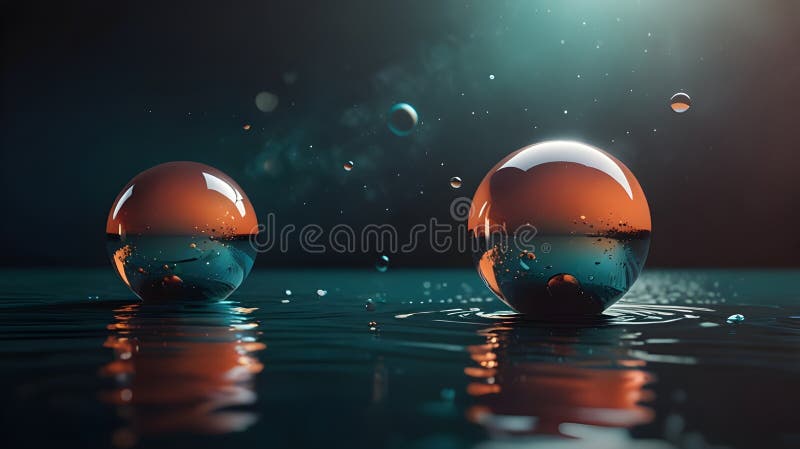 A Surreal Floating Orbs Composition with Soft Reflections Stock ...