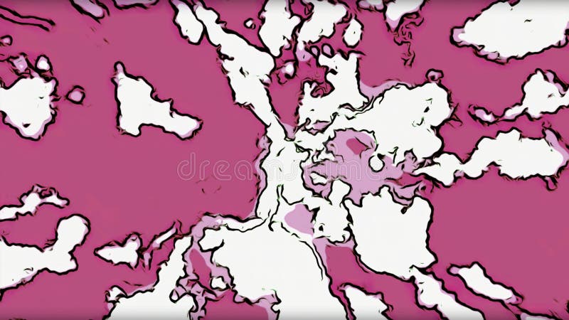 Surreal Fluffy Clouds, Cartoon Animation. Motion. Flying Clouds on ...