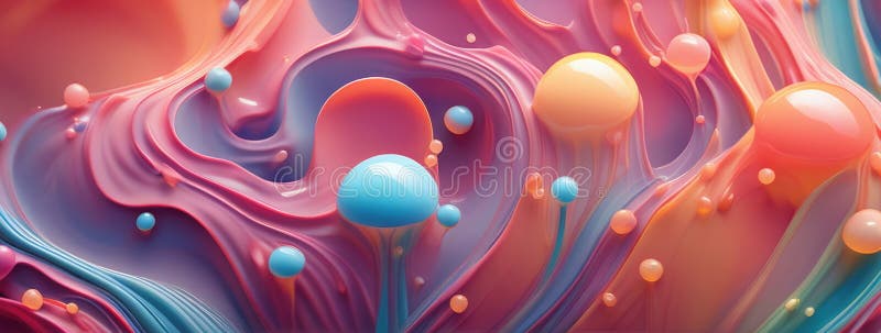 Surreal Fluidity with Floating Spheres Stock Illustration ...