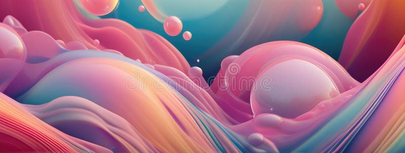 Surreal Fluidity with Floating Spheres Stock Illustration ...