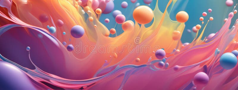Surreal Fluidity with Floating Spheres Stock Illustration ...