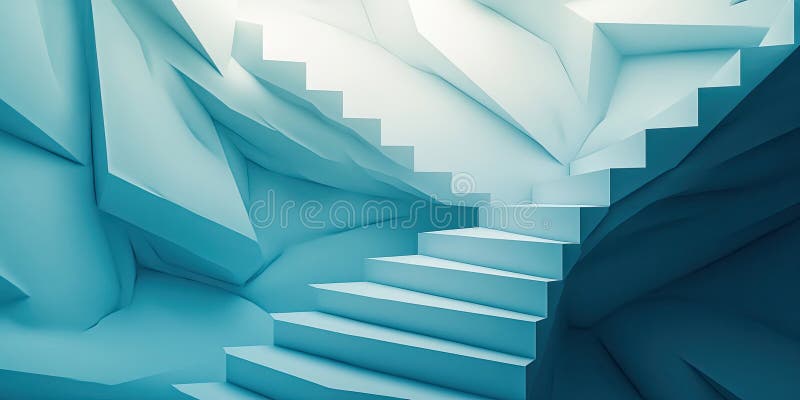 Surreal Folded Paper Staircases Interlocking in Impossible Geometry ...