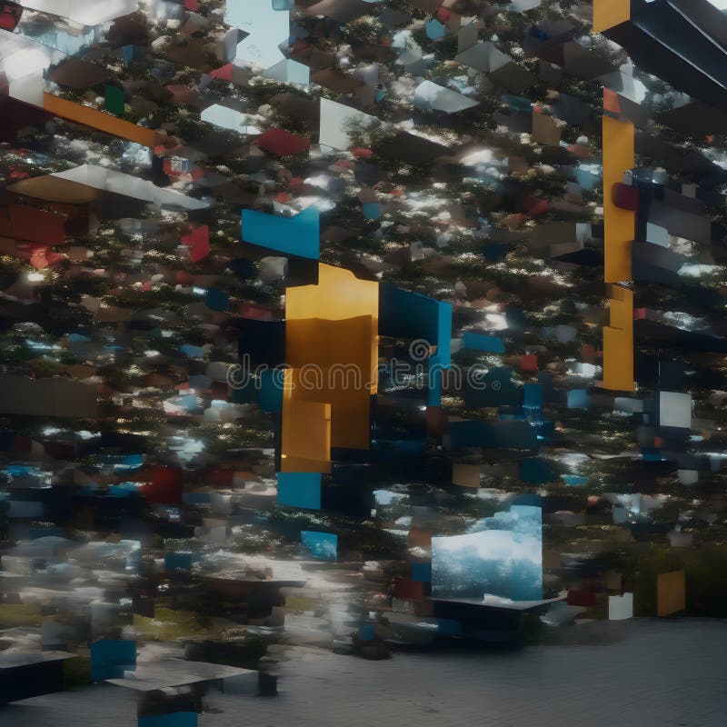 Quantum Fragmentation: Surreal Abstract Reflective Background Stock ...