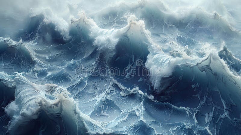 Surreal Frozen Waves Texture Stock Illustration - Illustration of ...