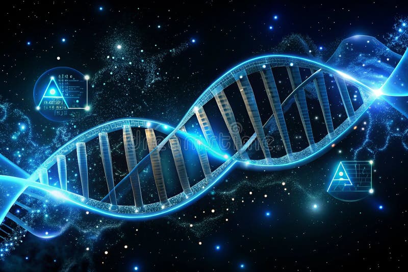 Futuristic DNA Structure in Space AI Generated Stock Illustration ...