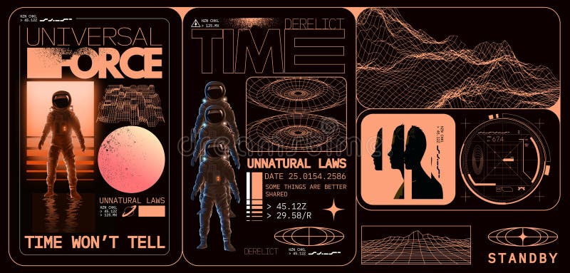 Surreal Futuristic Wireframe Layout Elements Stock Vector ...