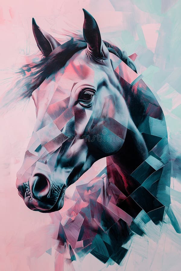 A Surreal, Geometric Abstraction of a Horse, Broken into Jagged ... A Surreal, Geometric Abstraction of a Horse, Broken into Jagged ...