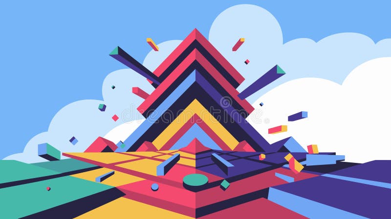 Surreal Geometric Landscape with Sharp Angles and Straight Lines ...