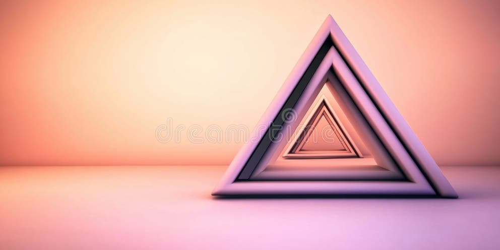 Surreal Geometric Triangle Tunnels with Ambient Lighting Stock ...