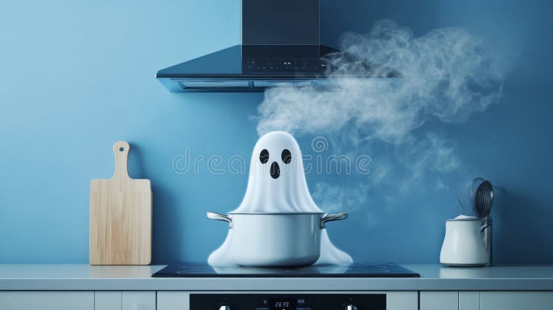 Surreal Ghostly Steam Rising from a Pot on a Stove Stock Image - Image ...