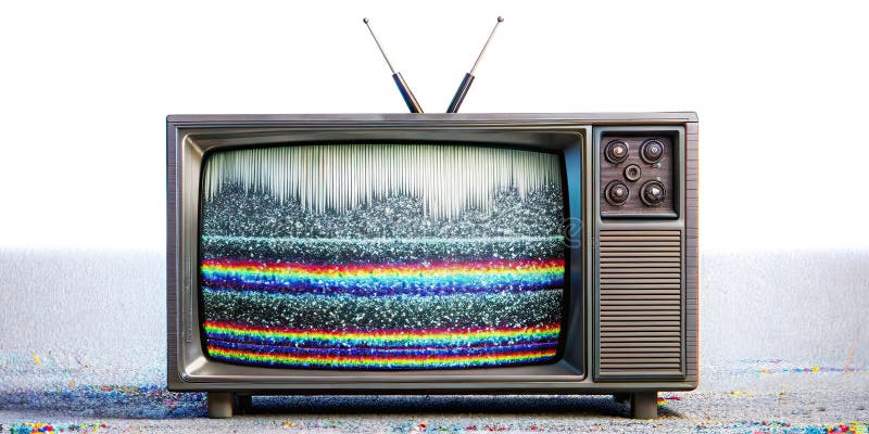 A Surreal Glitch Art Exploration Vintage VHS Noise on a Grey Background ...