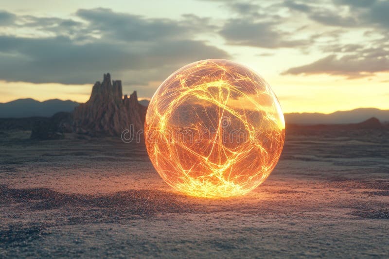 Surreal Glowing Sphere Representing AI and Intelligence Concepts Stock ...