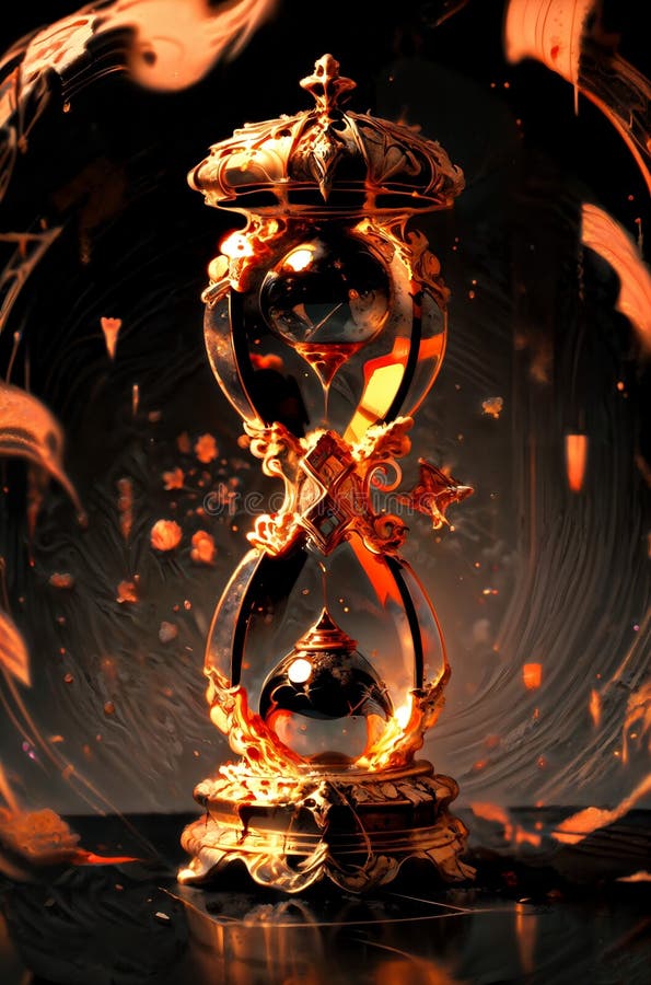 Surreal Golden Clock with Celestial Elements in a Timeless Space Stock ...