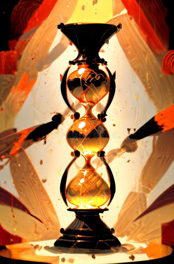 Surreal Golden Clock with Celestial Elements in a Timeless Space Stock ...