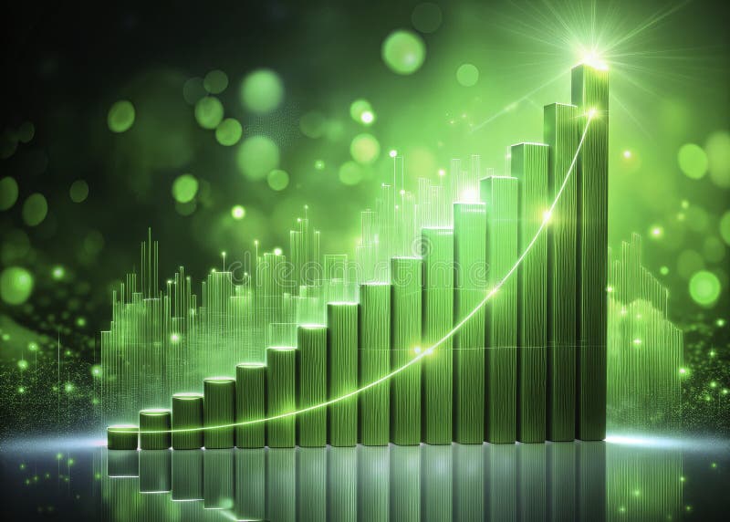 Surreal Green Growth Chart a Vertical Video Visualization of ...