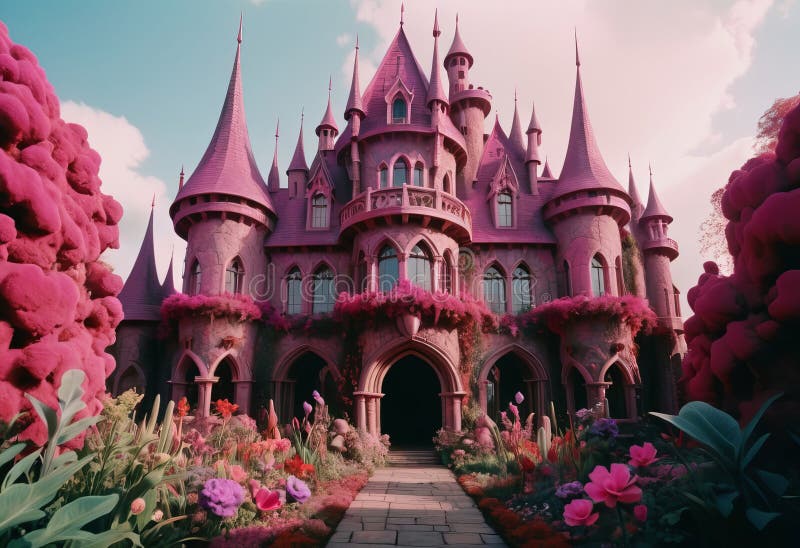 A Surreal Heart-shaped Structure with a Castle-like Building Inside ...