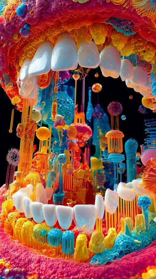 A Surreal and Highly Detailed Macro View Inside a Mouth. Stock Image ...