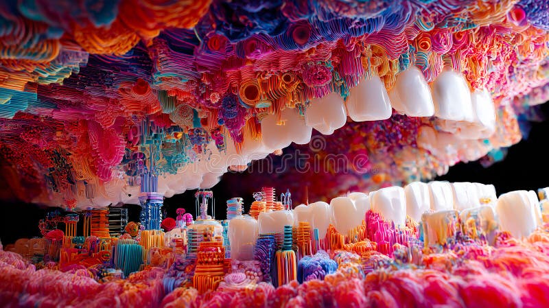 A Surreal and Highly Detailed Macro View Inside a Mouth. Stock Image ...