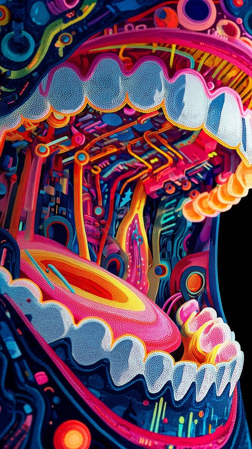 A Surreal and Highly Detailed Macro View Inside a Mouth. Stock Image ...