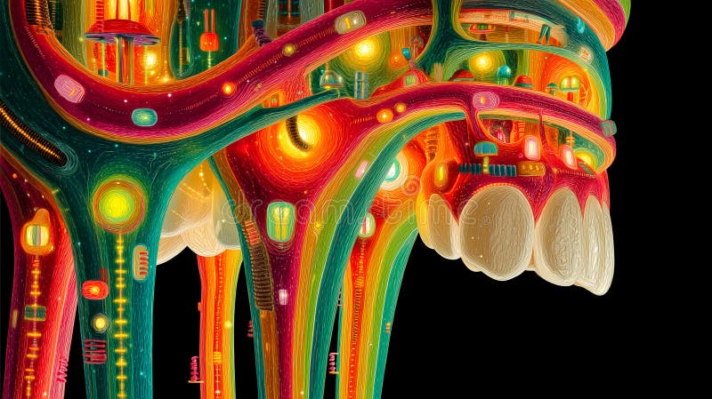 A Surreal and Highly Detailed Macro View Inside a Mouth. Stock Image ...