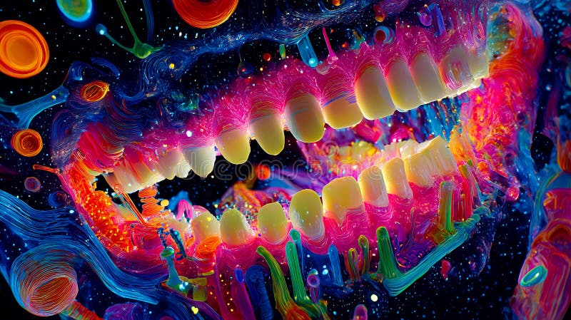 A Surreal and Highly Detailed Macro View Inside a Mouth. Stock Image ...