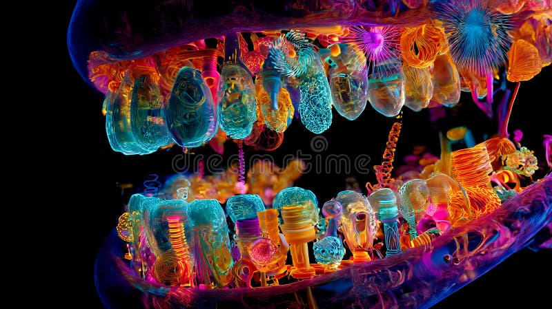 A Surreal and Highly Detailed Macro View Inside a Mouth. Stock Image ...