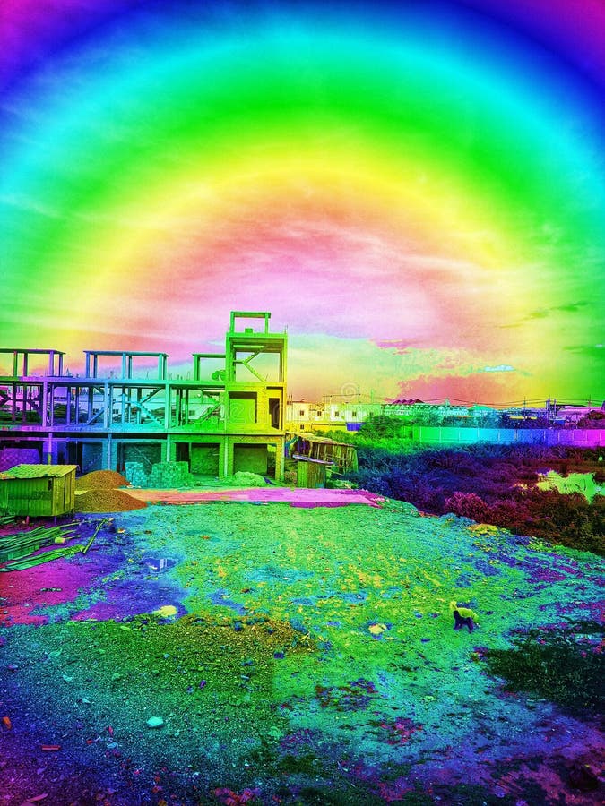 Surreal, Highly Saturated Image of a Construction Site with Buildings ...