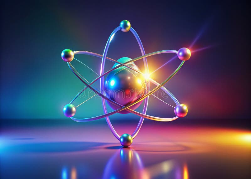 A Surreal Holographic Representation of an Atom Exploring the Vibrant ...