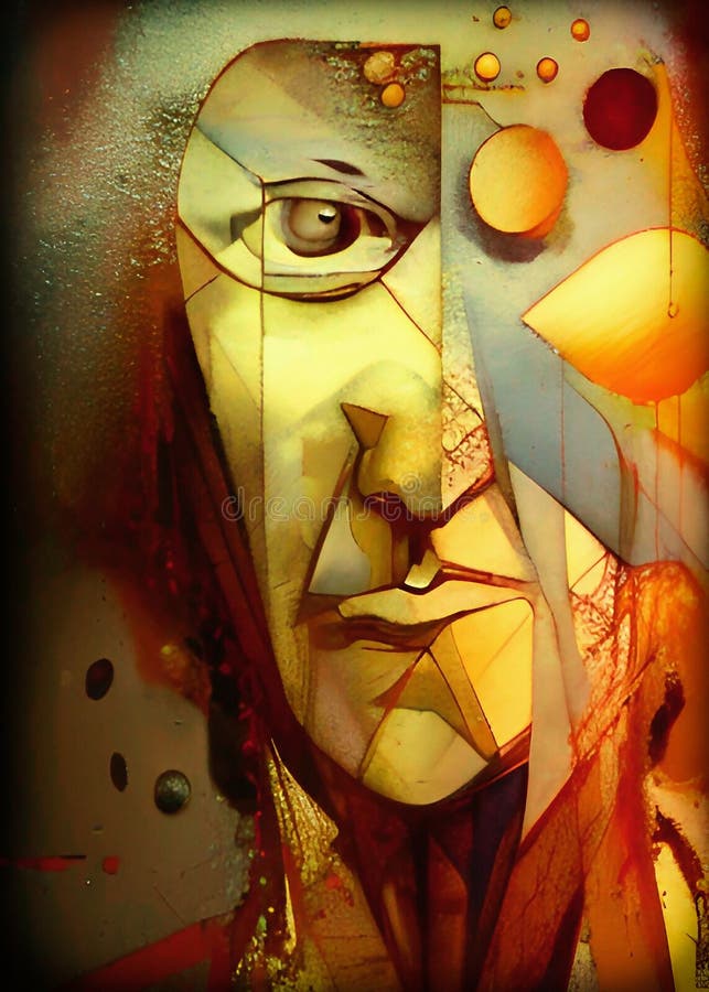 Surreal human portrait stock illustration. Illustration of minimalist ...