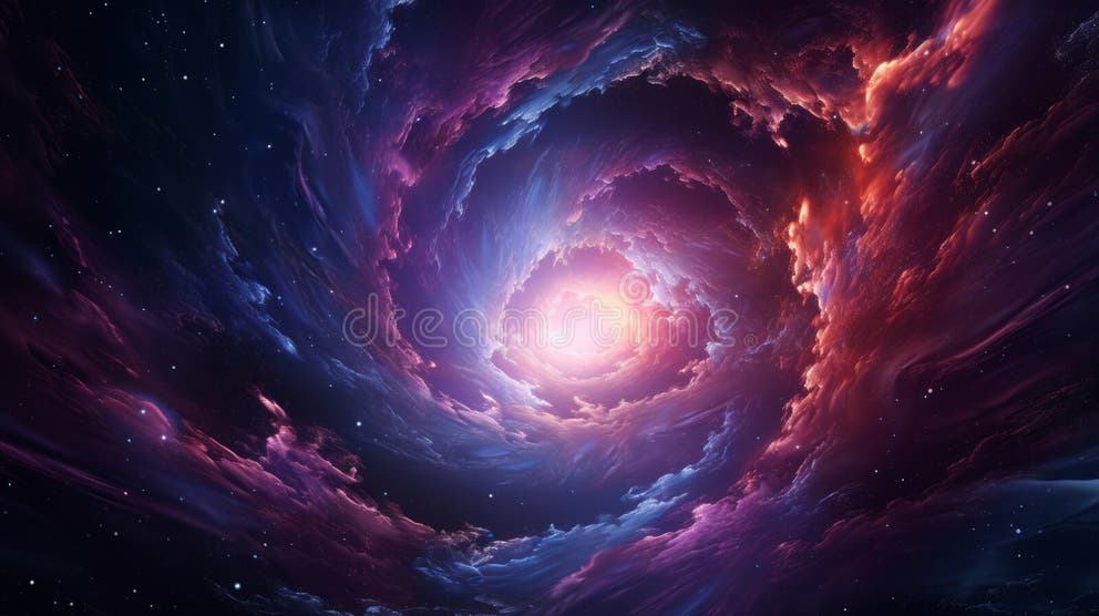 Surreal Hyper Space Vortex with Swirling Nebulae Stock Illustration ...
