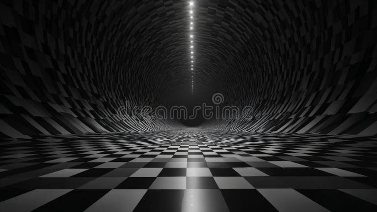 A Surreal Illusion of Depth, Folded Space with Checkerboard Patterns ...