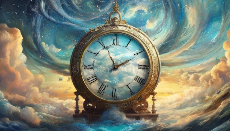 Surreal Illustration of a Clock. Time Stock Illustration - Illustration ...