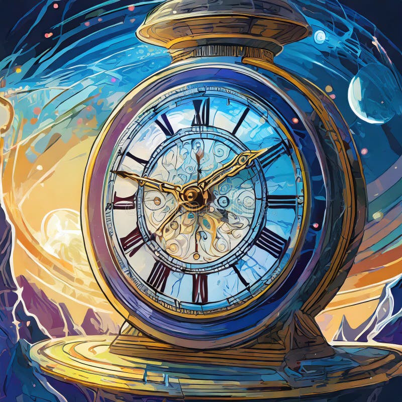 Surreal Illustration of a Clock. Time Stock Illustration - Illustration ...