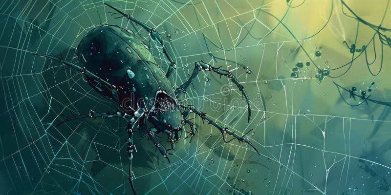 A Surreal Illustration of a Computer Mouse Entangled in a Web with a ...