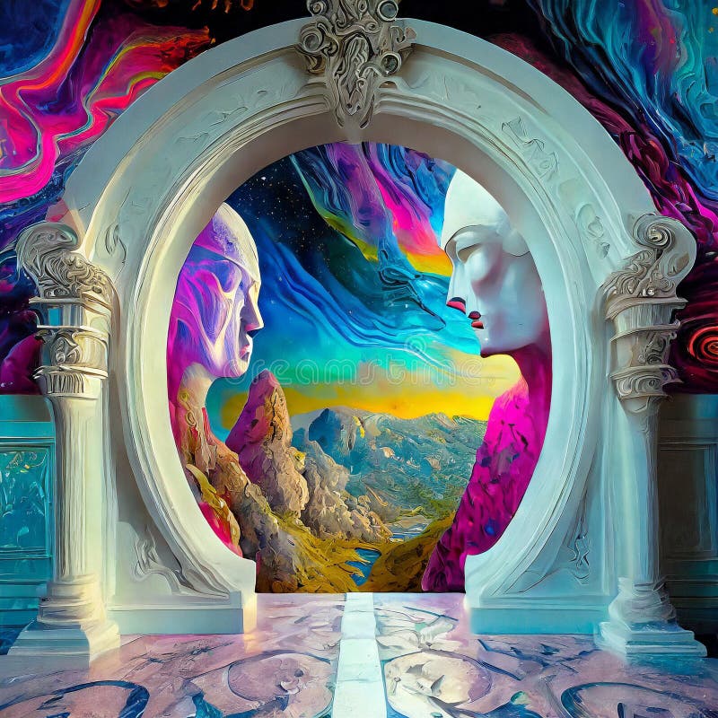 Surreal Illustration of a Door, Portal, Gate. AI Art Generated Stock ...