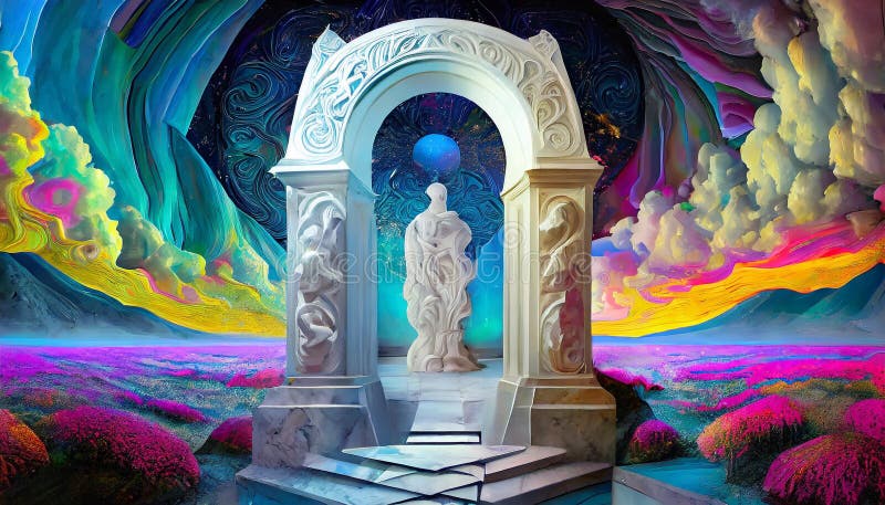 Surreal Illustration of a Door, Portal, Gate. AI Art Generated Stock ...