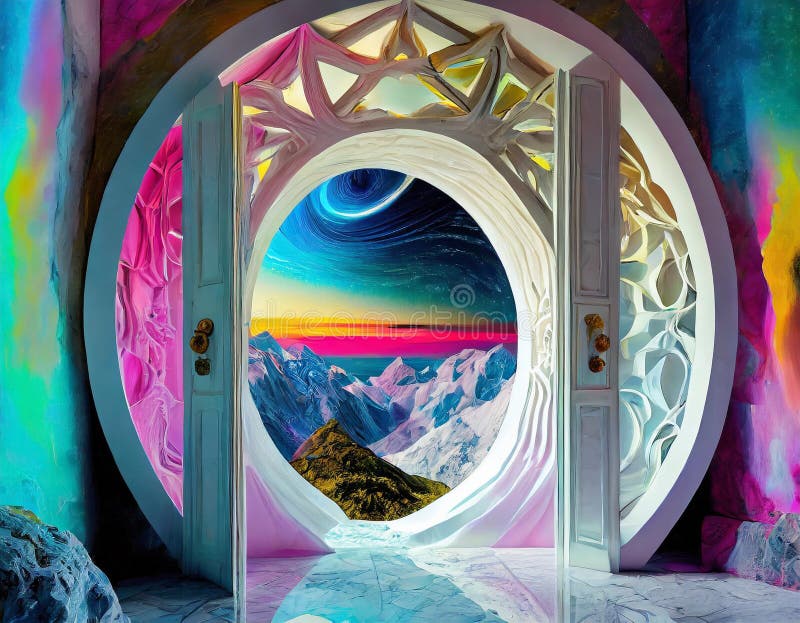 Surreal Illustration of a Door, Portal, Gate. AI Art Generated Stock ...